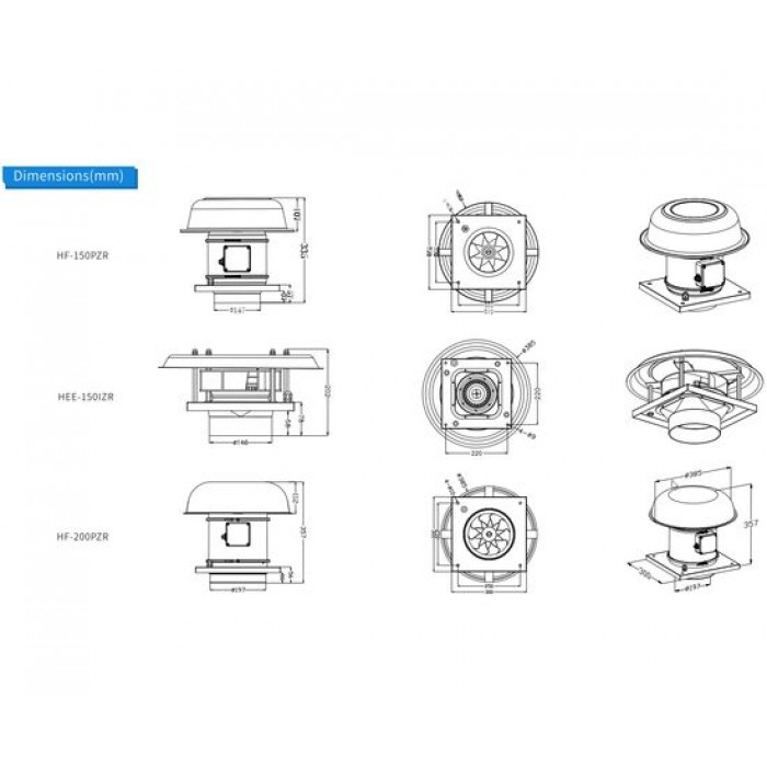 Вентилятор крышный Hon&Guan HF-200PZR вытяжной по цене 15 840 руб. купить в Москве | Ventstar